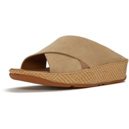 fitflop Lulu Lux Graphic-Weave Wildleder Damen Cappuccino Sandalen