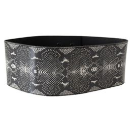 Ermanno Scervino Schwarzer Breiter Leder-Schlangenleder-G&uuml;rtel