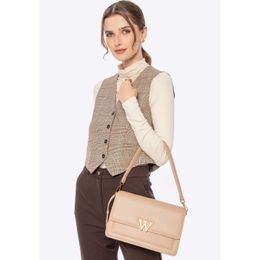 Wittchen Damen-Umh&auml;ngetasche aus Leder mit Quaste, Beige, Naturleder