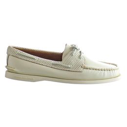 Sperry A/0 2-Eye Pin Perf Mens White Schuhe
