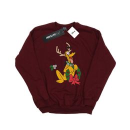 Disney - "Pluto Christmas Reindeer" Sweatshirt f&uuml;r Herren (Burgunderrot)