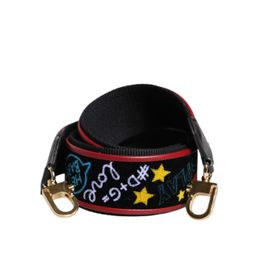 Dolce & Gabbana Schwarze Baumwoll-Tasche mit Druck und Schulterriemen