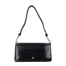 Tory Burch Schwarze Leder-Schultertasche