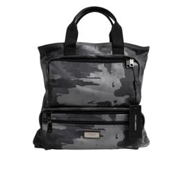 Dolce & Gabbana Schwarze Camouflage Schulterriemen Logo-Platte Tasche