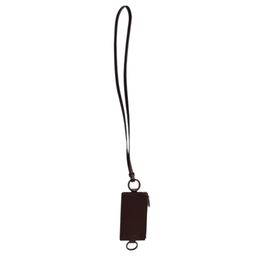 Dolce & Gabbana Brauner Kalbsleder-Lanyard-Logokartenhalter Geldbeutel
