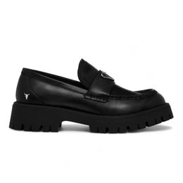 Windsor Smith &ndash; Klobige Loafer aus schwarzem Leder &ndash; Thron