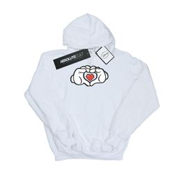 Disney - "Mickey Mouse Heart Hands" Kapuzenpullover f&uuml;r Herren (Wei&szlig;)