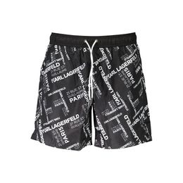 K by KARL LAGERFELD Karl Lagerfeld Schwarze Polyester Herren-Badehose
