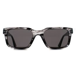 Persol PO3272S 1238B1 gestreifte Sonnenbrille schwarz & grau dunkelgrau
