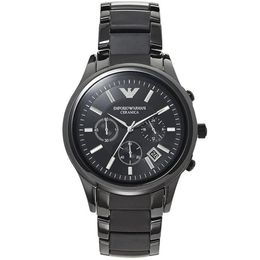 Emporio Armani AR1452 Herren Chronograph Uhr Ceramica Schwarz