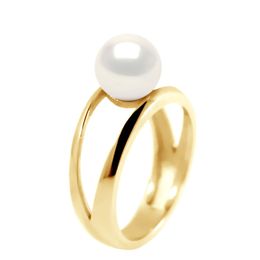 DIADEMA - Ring in Gelbgold - Echte S&uuml;&szlig;wasserperlen
