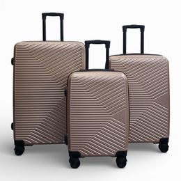 Goldener Hardshell-Koffer 8-Rad-Kabinen-Gep&auml;ckset mit 3