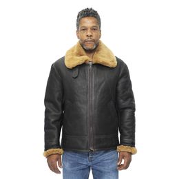 Herren B3 WW2 Flieger-Fliegerjacke aus Leder-Schaffell-Charleston
