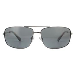 Polaroid Rectangle Mens Dark Ruthenium Grey Polarisierte Sonnenbrille