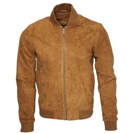 Varsity-Bomberjacke aus weichem Wildleder