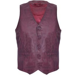 Hellbraune Lederweste, formelle traditionelle Gilet-Weste