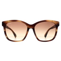 MaxMara Max Mara Square Womens Gl&auml;nzend Dunkelbraun Braun Farbverlauf MM0042 Logo9