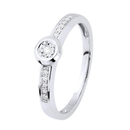 Diamant Solit&auml;r unterst&uuml;tzt 0,060 0,50 Cts Cts Illusion Wei&szlig;gold