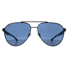 HUGO BOSS Aviator Herren Matt Schwarz Blau Blau BOSS 1485/S