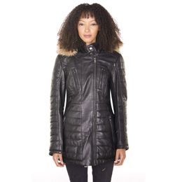 Gesteppte Damen-Parkajacke aus Leder &ndash; Curitiba
