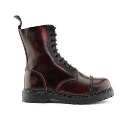 Grinders Unisex-Schn&uuml;rstiefel aus Leder mit Stahlkappe, Weinrot, Stag ACS