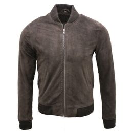 Varsity-Bomberjacke aus weichem Wildleder