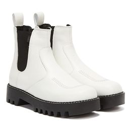 Kickers Kizziie Chelz Damen Wei&szlig; Stiefel