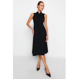 Damen Unifarbenes &auml;rmelloses Midi-Blazerkleid f&uuml;r Abend/Alltag