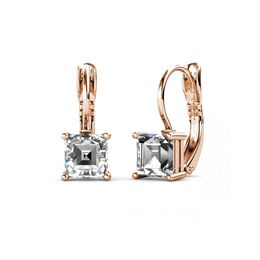 Quadratische Ohrringe - Rose Gold und Kristall