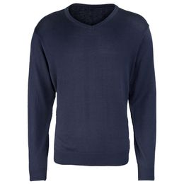 Premier Herren Strick-Pullover mit V-Ausschnitt (Marineblau)