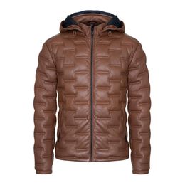 Herren Kapuzen-Puffer Stepp Bomberlederjacke - Belem