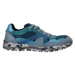 Dolce & Gabbana Dolce & Gabbana Blaue Graue Leder Sportschuhe Low Top
