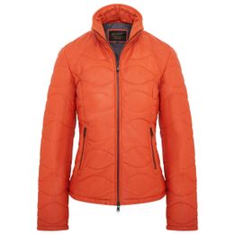 Orangefarbene gesteppte Bomberjacke aus Leder f&uuml;r Damen - Hamar