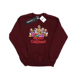 Disney - "Mickey Mouse And Friends Christmas" Sweatshirt f&uuml;r Damen (Burgunderrot)