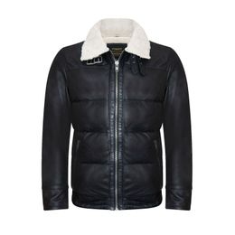 Gesteppte Biker-Pufferjacke aus Leder f&uuml;r Herren - Brasilia
