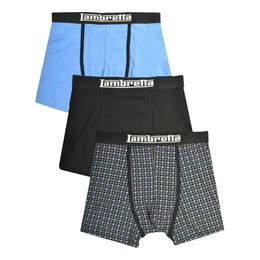Lambretta - Boxershorts f&uuml;r Herren (3er-Pack) (Schwarz/Blau)