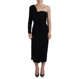 Dolce & Gabbana Ein&auml;rmliges Jersey-Kleid mit Rosen-Detail