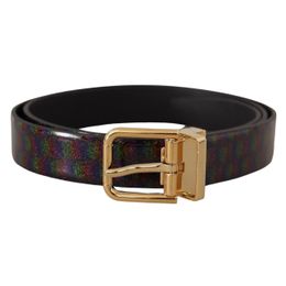 Dolce & Gabbana Regenbogen Glitzer Lackleder G&uuml;rtel