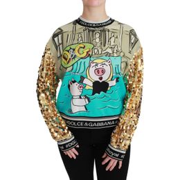 Dolce & Gabbana Pailletten&auml;rmel Strickpullover