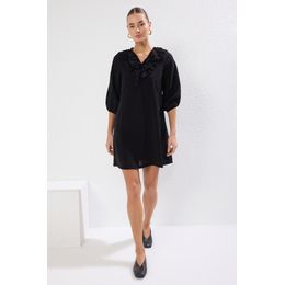 Gerade geschnittenes Minikleid mit Dreiviertel&auml;rmeln f&uuml;r Damen, l&auml;ssig/alltagstauglich