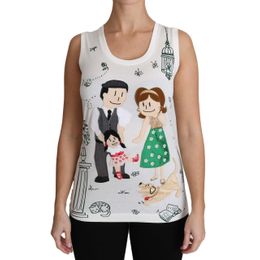 Dolce & Gabbana Dolce & Gabbana Wei&szlig;er Baumwolle #gdfamily &Auml;rmelloses Shirt Tanktop