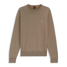 Herren BOSS Kanovano S Logo-Label Pullover in Gr&uuml;n