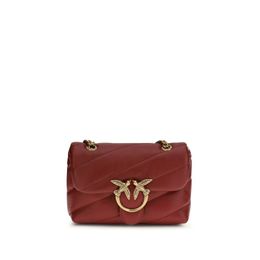 Pinko Bordeaux Kalbleder Bos Taurus Schultertasche