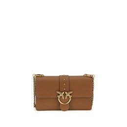Pinko Schultertasche aus braunem Kalbsleder Bos Taurus