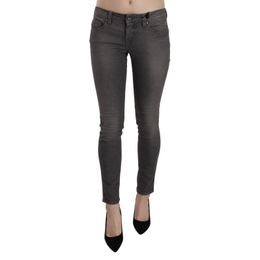 Costume National Graue gewaschene Low-Waist Skinny Jeans