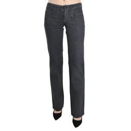 Costume National Graue Niedrigbund Gerade Denim Hose Jeans