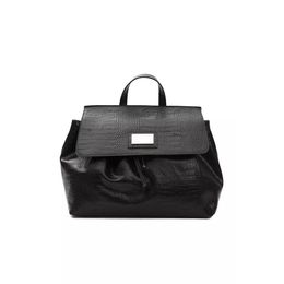 Pompei Donatella Schwarze Leder Damen Schultertasche