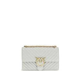 Pinko Graue Kalbsleder Bos Taurus Schultertasche