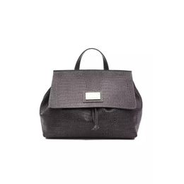 Pompei Donatella Graue Leder Damen Schultertasche