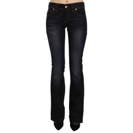 John Galliano Blau gewaschene Mid-Waist Regular Leg Bootcut-Denimjeans